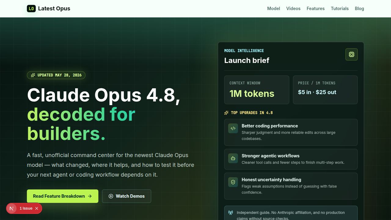 Claude Opus 4.8: Latest Features, Videos, Pricing & API Guide